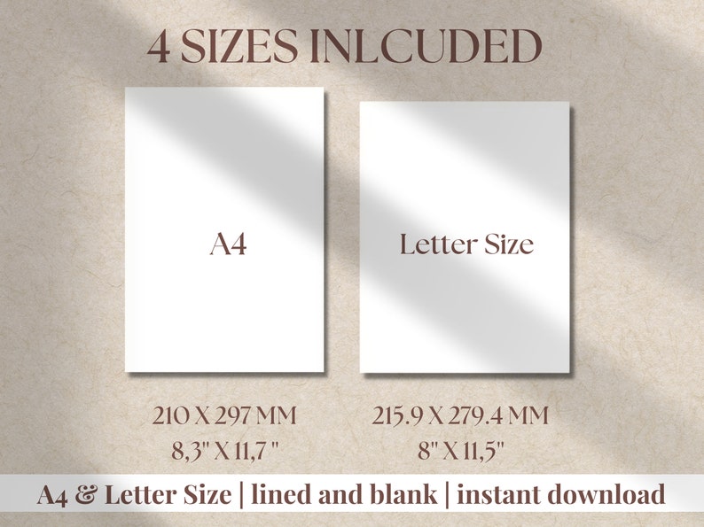 Printable Writing Paper, A4 and Letter Size, Simple Design - Etsy