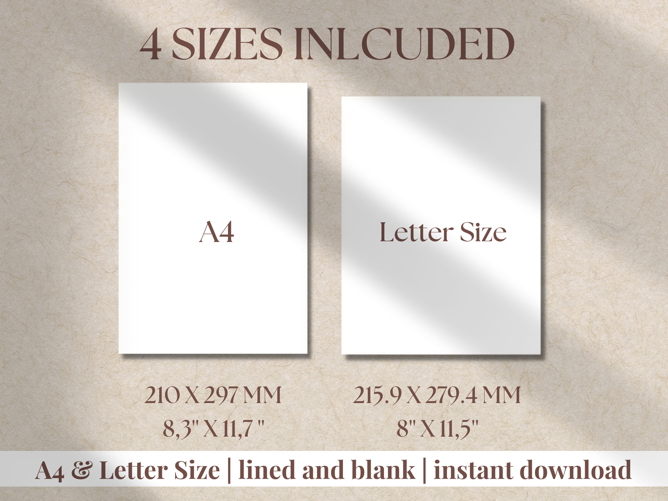 Printable Writing Paper, A4 and Letter Size, Simple Design - Etsy