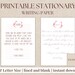 Printable Writing Paper, A4 and Letter Size, Simple Design - Etsy