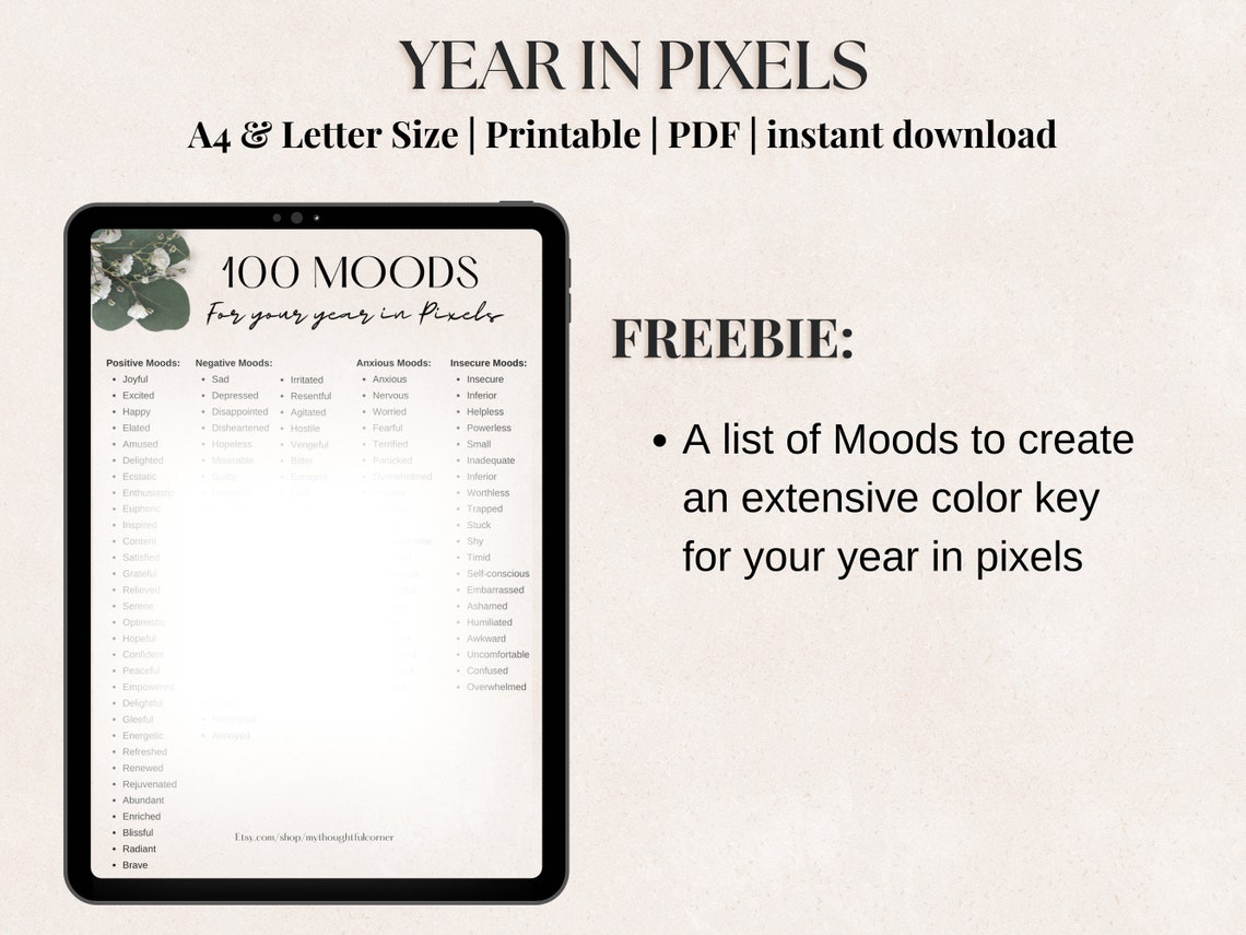 My Year in Pixels: Track Your Emotional Journey, Set Achievable Goals ...