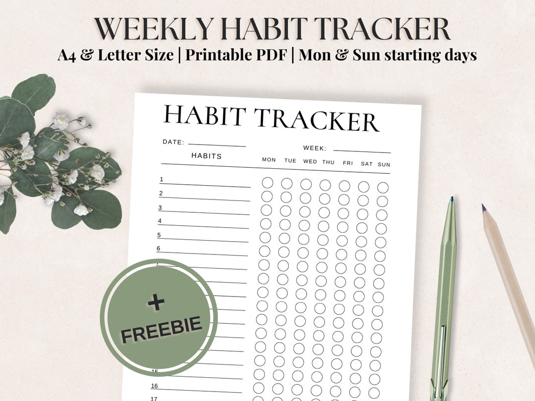 Minimalist Weekly Habit Tracker: Printable Routine Tracker to Adapt ...