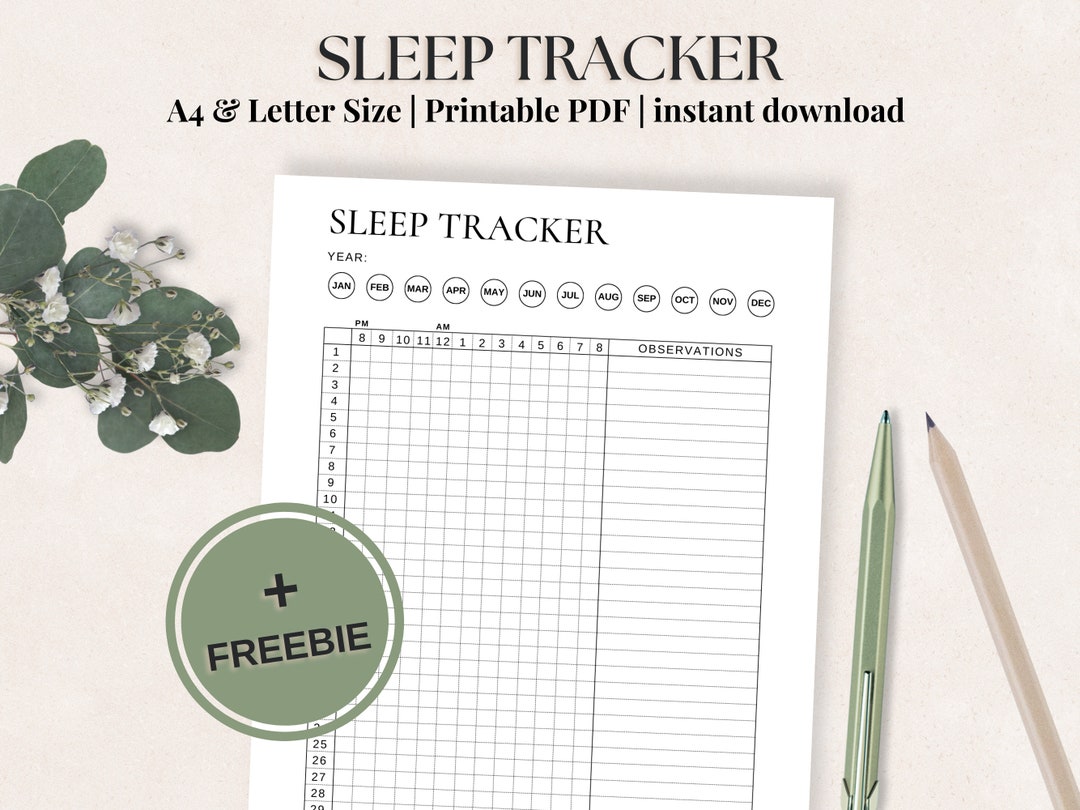 Minimalist Sleep Tracker: Printable Sleep Log | A4 & Letter Size ...