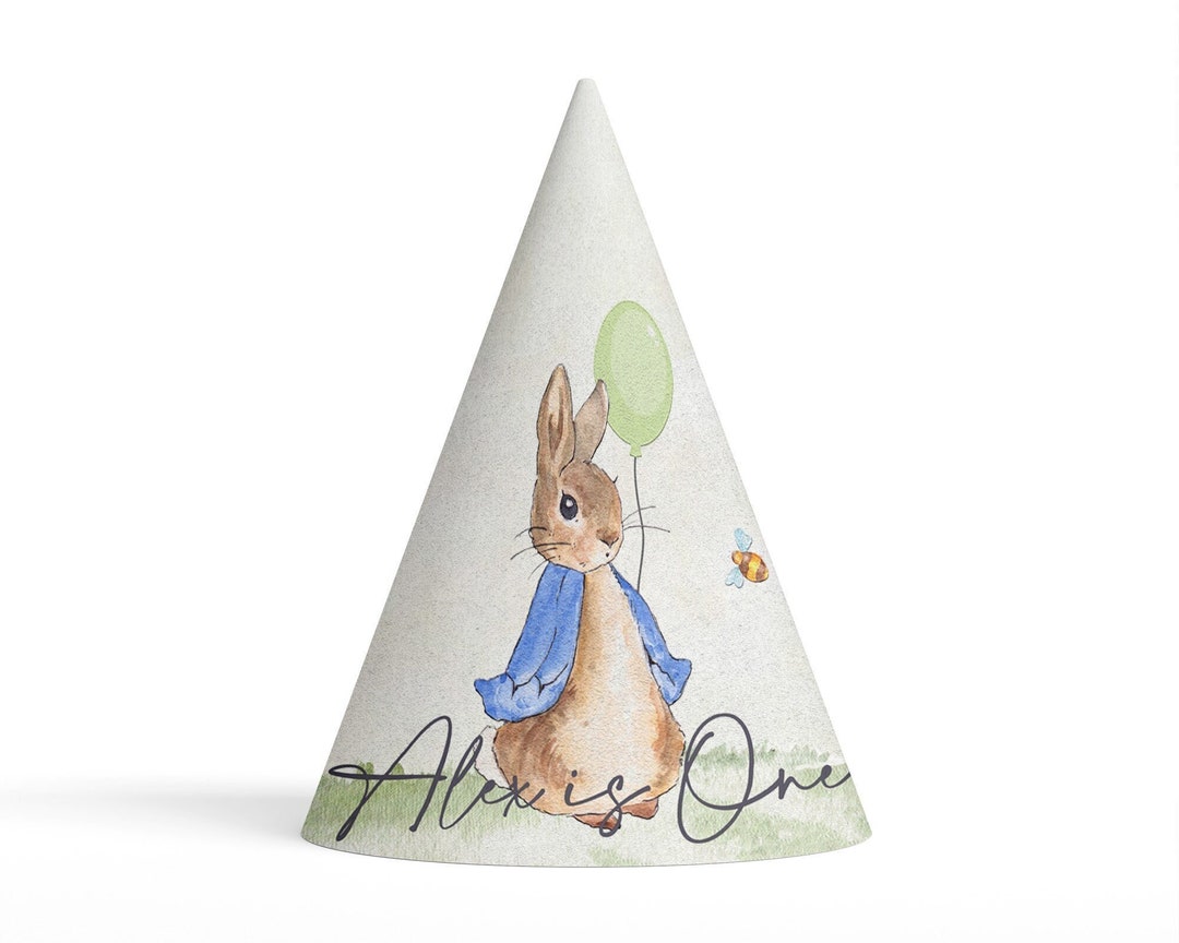 Personalised Peter Rabbit Theme Party Hats Pack of 10 Add a Unique ...