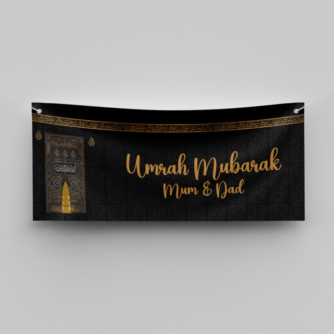 Personalised Umrah Mubarak /hajj Mubarak Banner | PVC Banner - Etsy