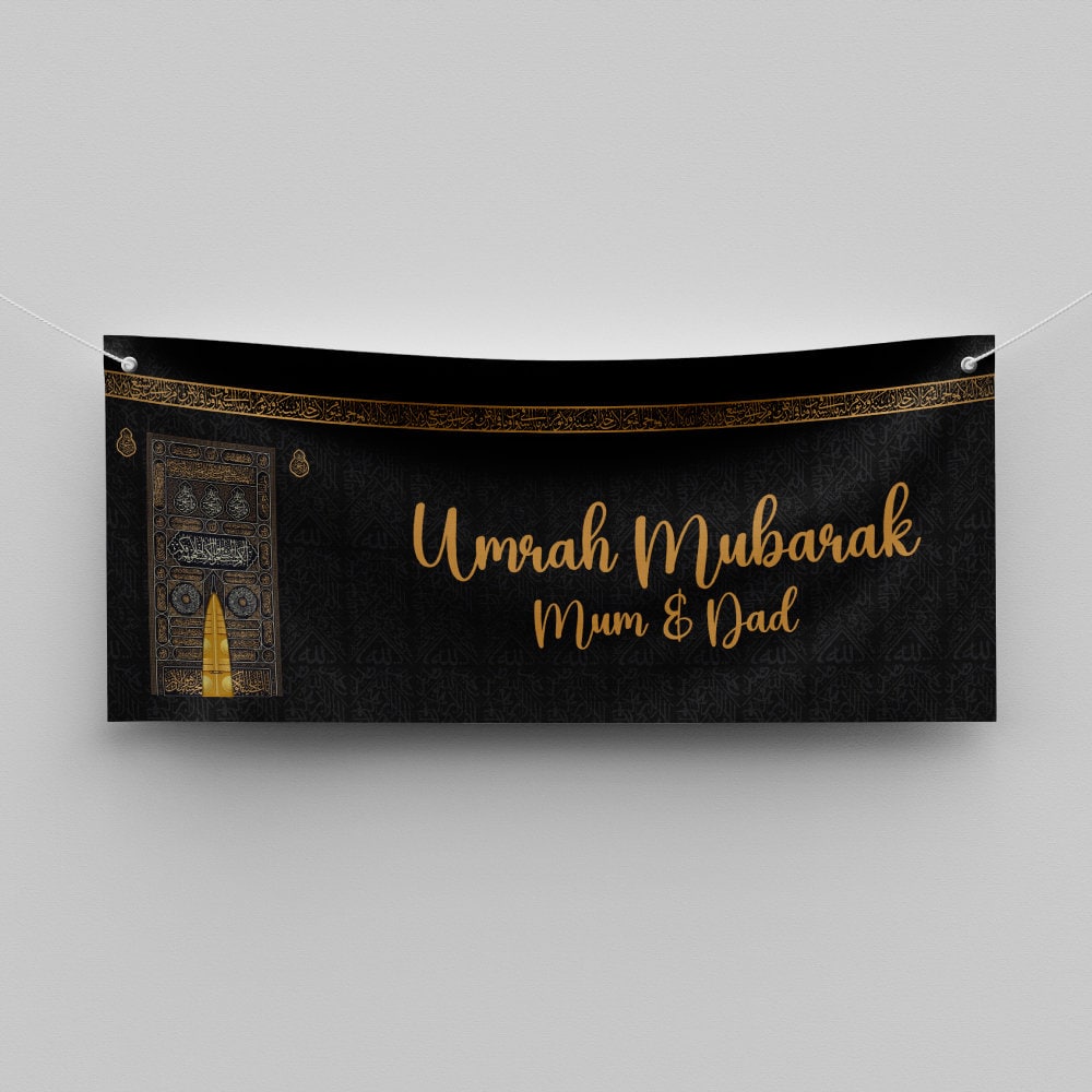 Personalised Umrah Mubarak /hajj Mubarak Banner PVC Banner - Etsy