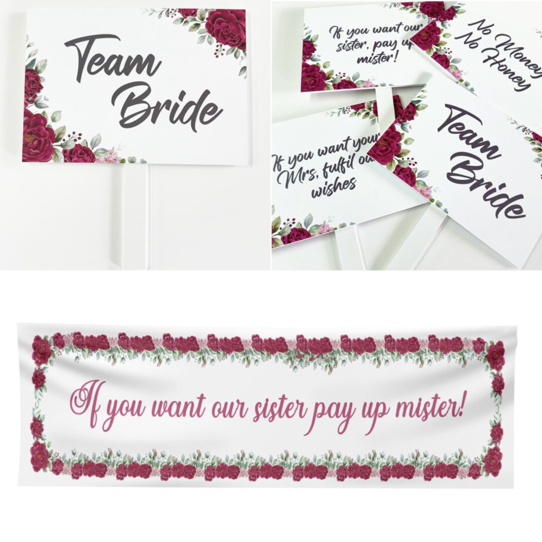 Pay up Mister Signs Bundle | Wedding Gate Signs | Gateway Wedding Signs ...