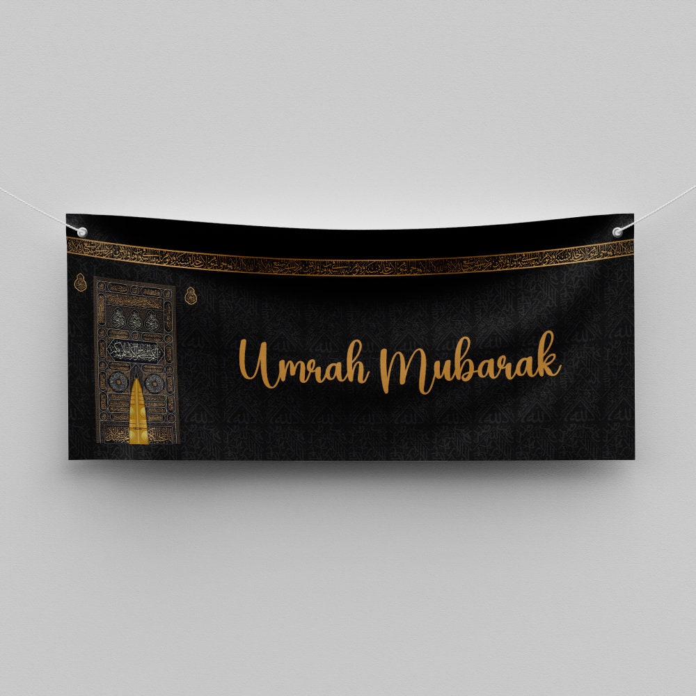 Personalised Umrah Mubarak /hajj Mubarak Banner | PVC Banner - Etsy