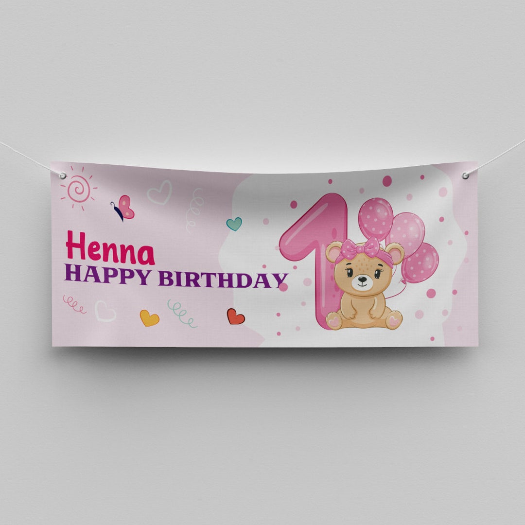 Personalised Birthday Banner Children's Birthday Banner Kid's Birthday ...