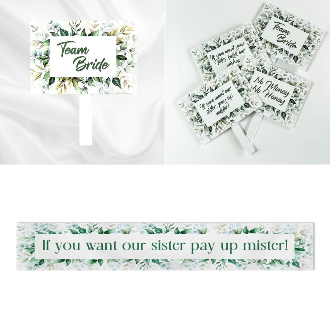 Pay up Mister Signs Bundle | Wedding Gate Signs | Gateway Wedding Signs ...