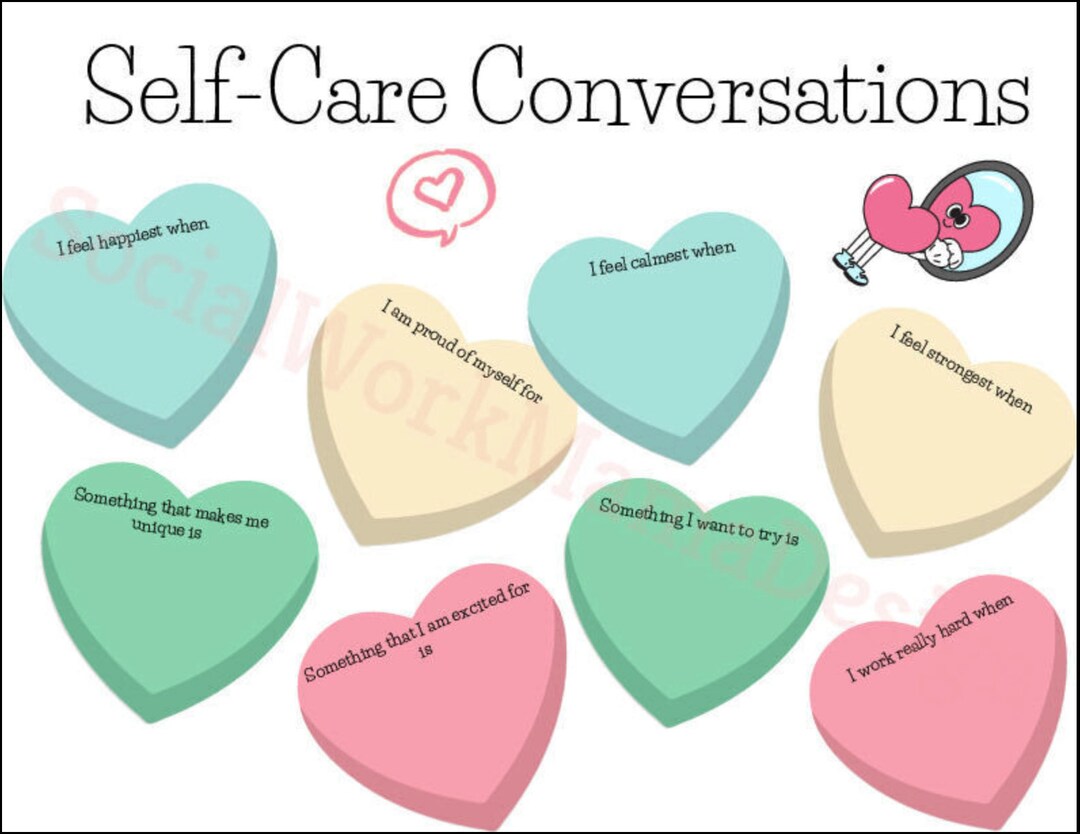 Self-care Conversation Worksheet for Kids - Etsy