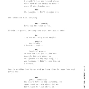 Digital Download - Laurie and Amy Kiss Scene Little Women Screenplay ...