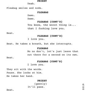 Digital Download - Bus Stop Scene - Fleabag Screenplay Poster - Etsy