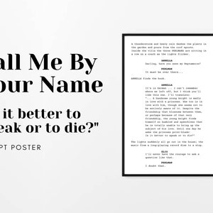 Perlman Monologue Call Me by Your Name Museum Quality Movie Poster A5 ...