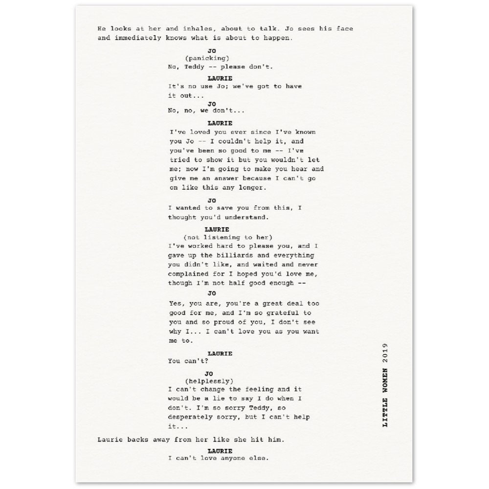 Laurie Proposes to Jo - Little Women Museum Quality Movie Poster A5/A4 ...