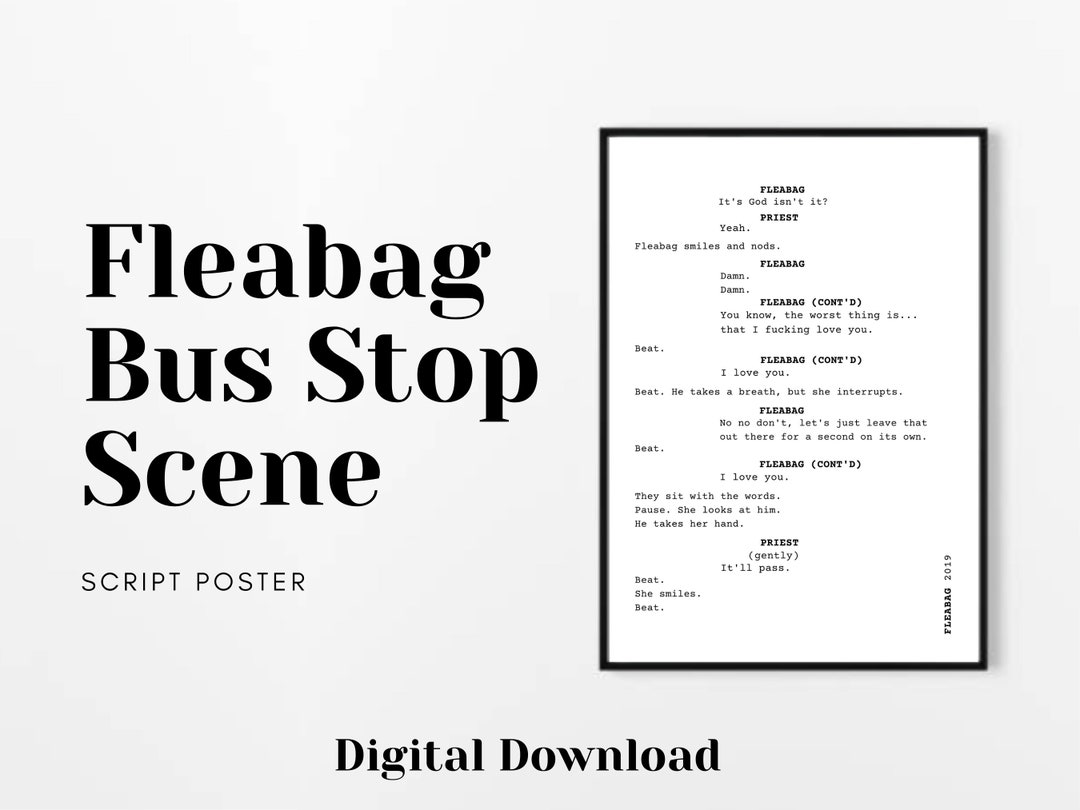 Digital Download Bus Stop Scene Fleabag Screenplay Poster - Etsy