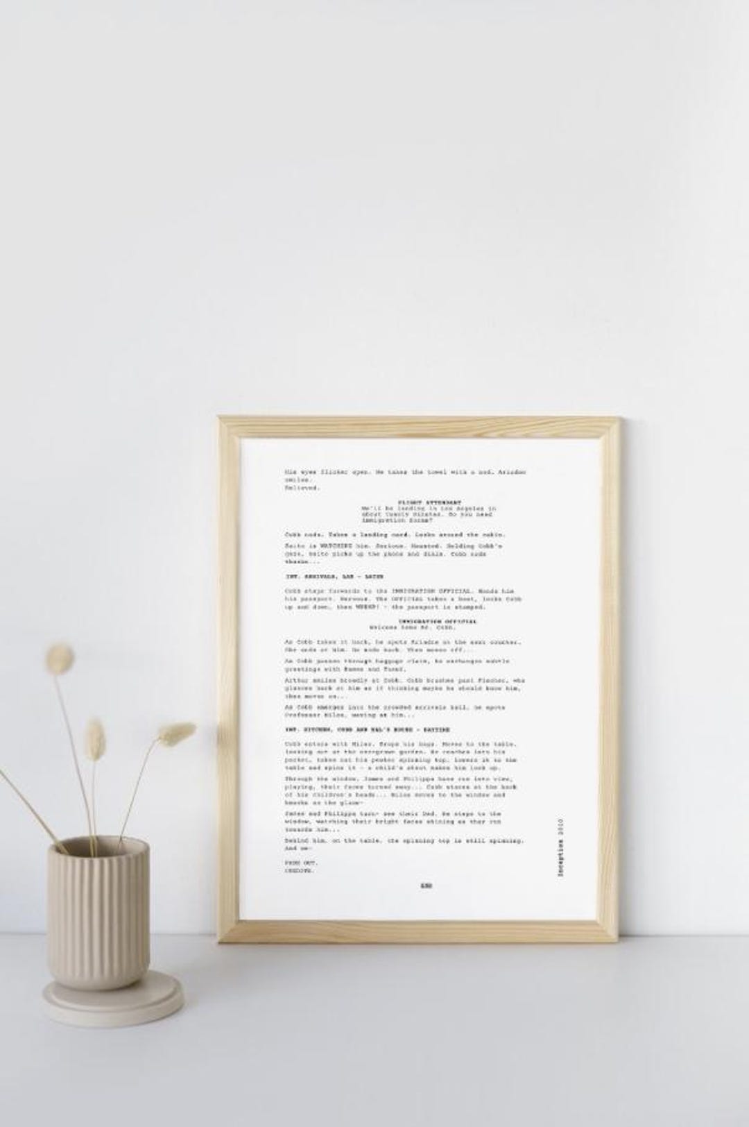 Digital Download - Inception Final Scene Script Poster - Etsy