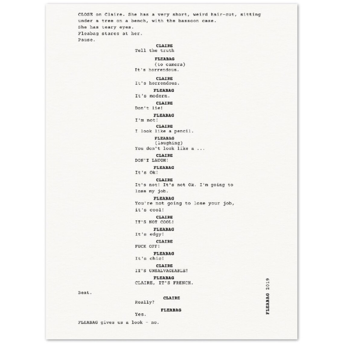 Fleabag it's French Museum Quality Movie - Etsy