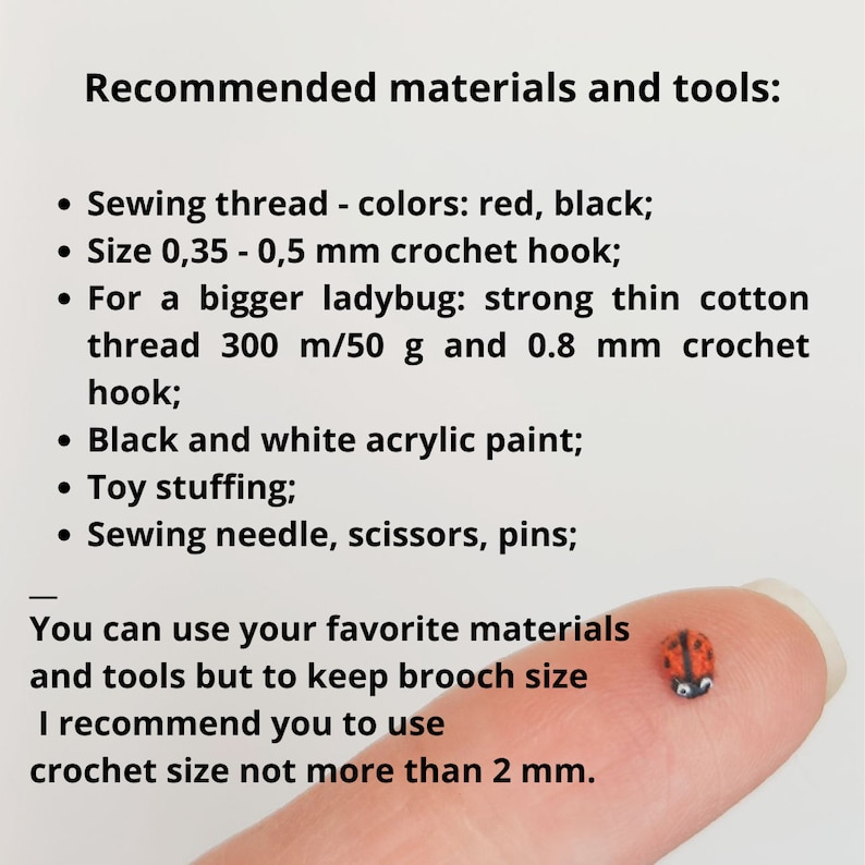 Crochet Amigurumi Miniature Ladybug English PATTERN ONLY Pdf - Etsy