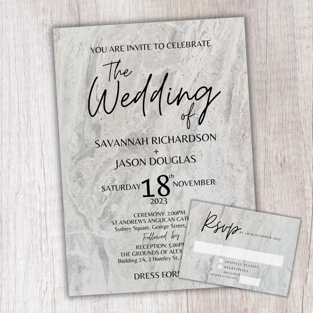 Editable Stone Wedding Invitation Template, Printable Wedding Invitations, Digital Wedding ...