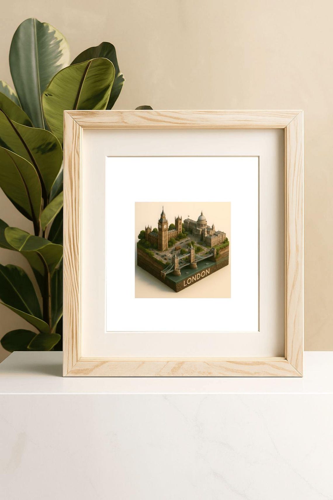 London 3D Cityscape Art Print: Isometric Diorama Poster - Etsy
