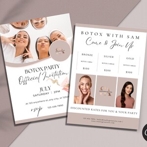 Editable Botox Party Invitation Template: Small Business Branding ...