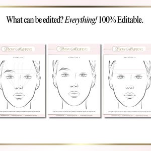 Brow Mapping Exercise Sheets: Printable Practice Templates (PDF ...