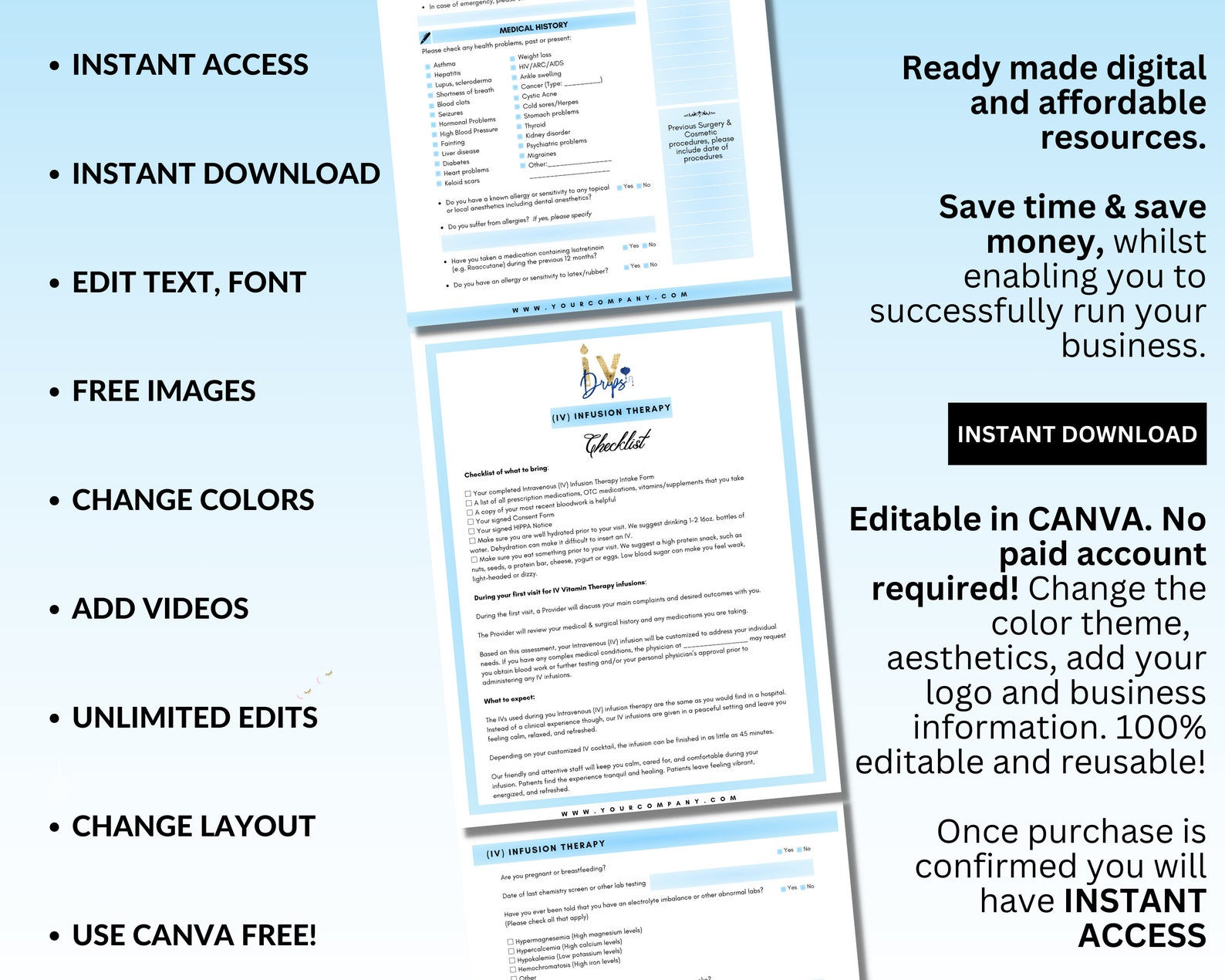 Vitamin Drip Forms, IV Nutrient Drip, IV Vitamin Therapy,intravenous ...
