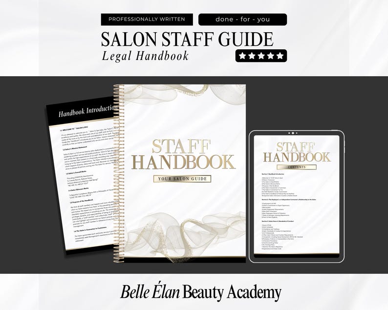 Salon & Spa Staff Handbook: Editable Employee Guide (canva) - Etsy