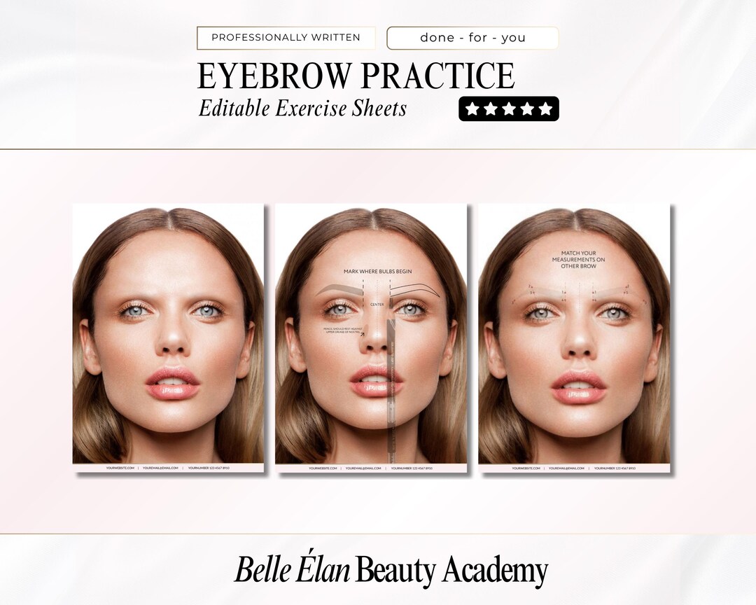 Microblading Brow Practice Sheets: PMU Training Forms (editable, PDF ...
