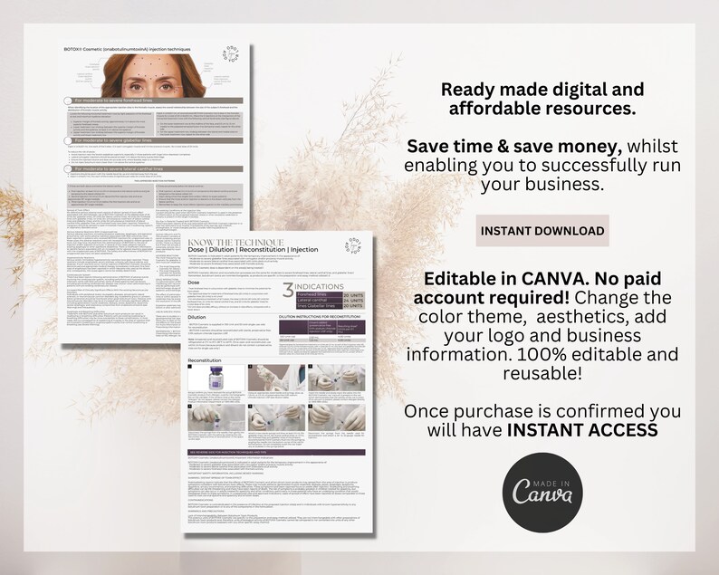 Botox Injection Dosing Forms Allergan Botox Add Your Logo - Etsy