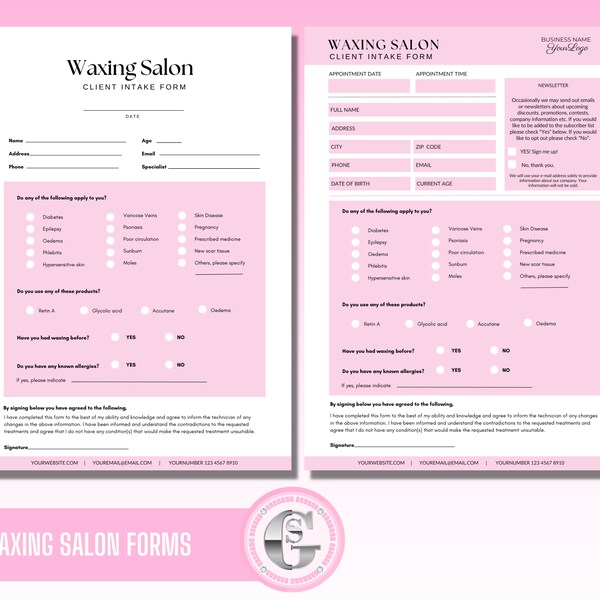Waxing Consent Forms - Etsy