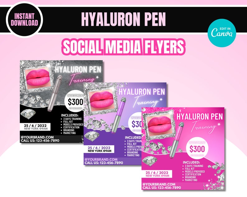 Hyaluron Pen Flyers, Hyaluron Pen, Instagram Post, Flyer Templates ...