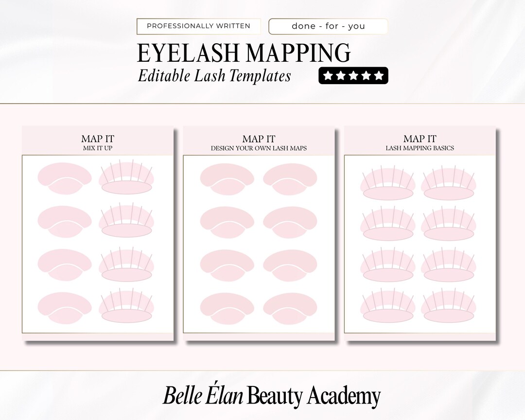 Editable Lash Mapping Sheets: Lash Tech Forms, Pink Canva Template ...