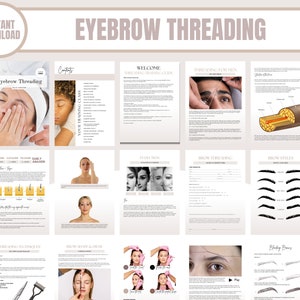 Eyebrow Threading Manual, Editable Training Manual, Brow Threading