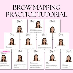 Eyebrow Mapping Practice Tutorial, Brow Mapping Lesson, Step by Step, Workbook, Handouts, PMU ...