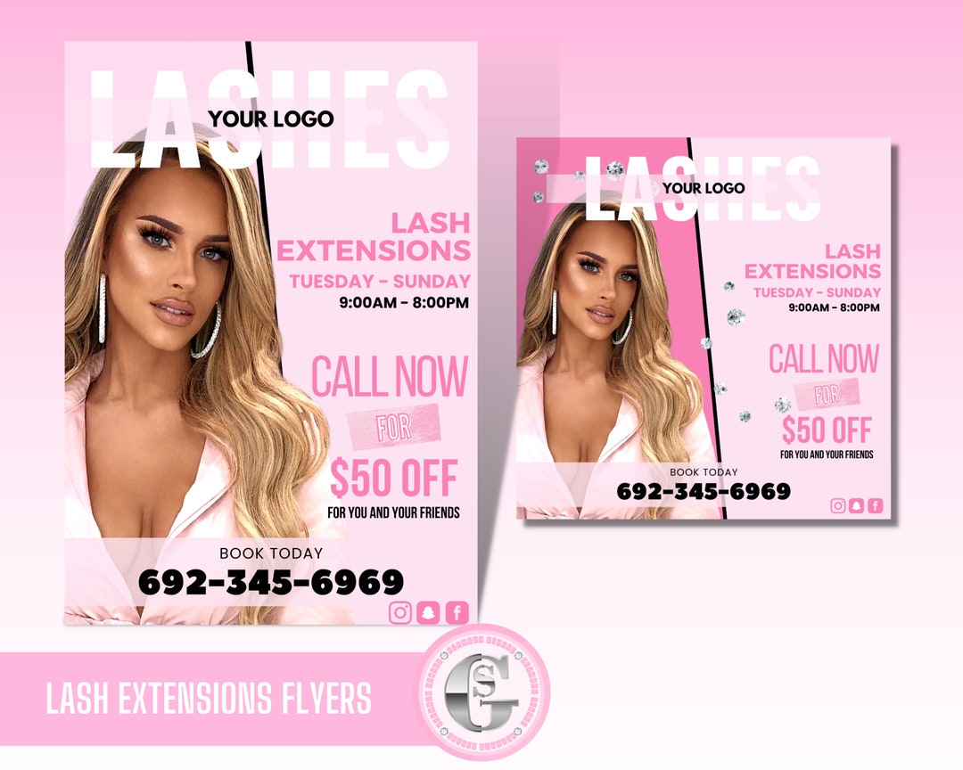 Lash Flyer Templates, Lash Extension Flyer, Lash Training Marketing ...