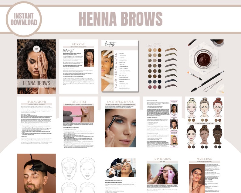 Henna Brows Manual, Editable Training Manual, Henna Brow Tint, Henna ... Henna Brows Manual, Editable Training Manual, Henna Brow Tint, Henna ...