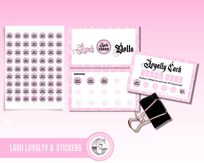 Lash Loyalty Cards, Lash Extensions, Lash Artist Logo, Refer a Friend ...