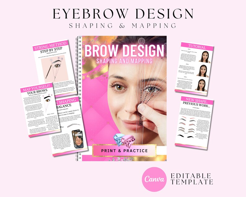 Brow Mapping, Eyebrow Design, Student Workbook, Shape for Symmetry, Tutorial, Class Handbook ...