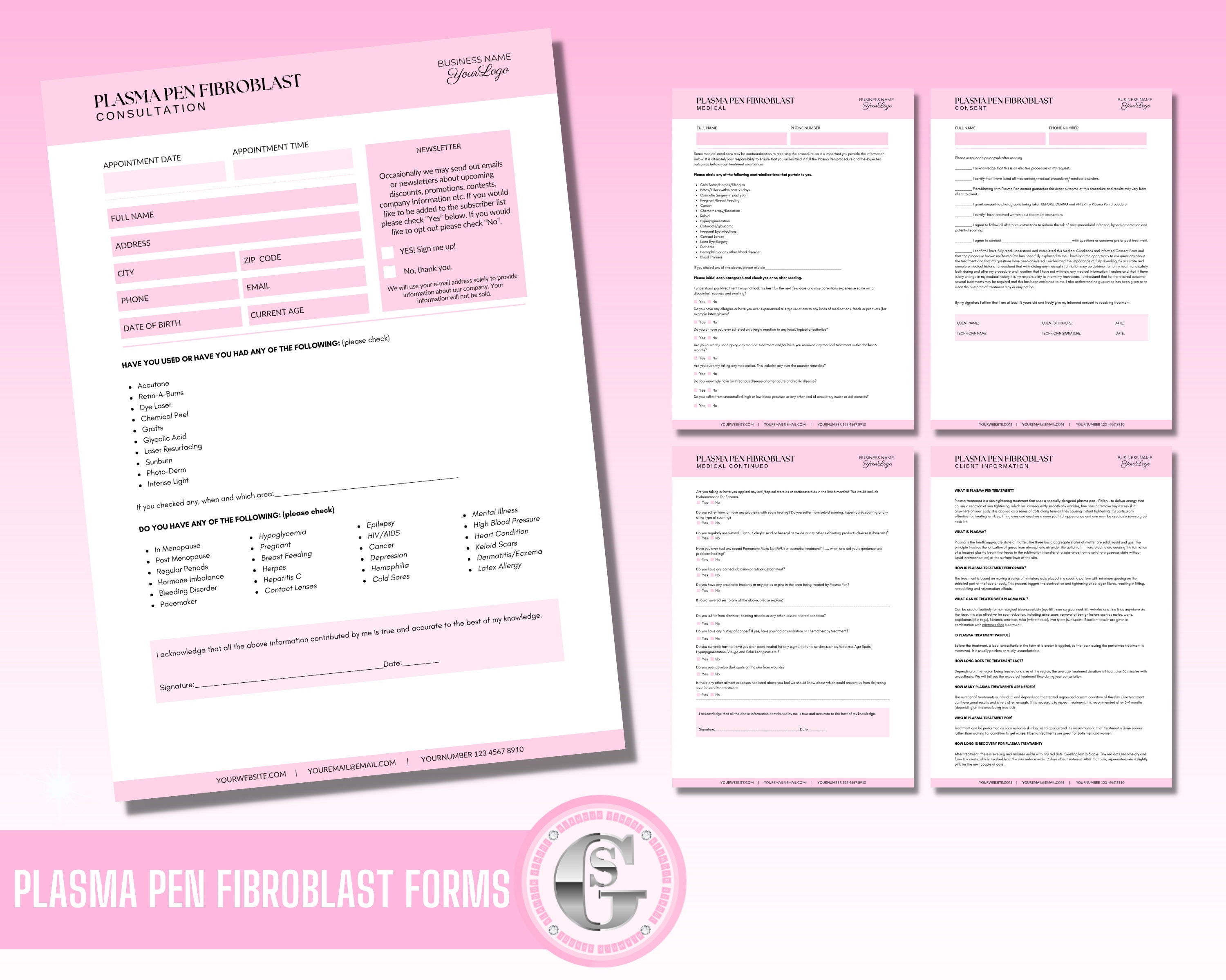 Plasma Pen Consultation Forms, Fibroblast Consent, Aesthetics Business ...