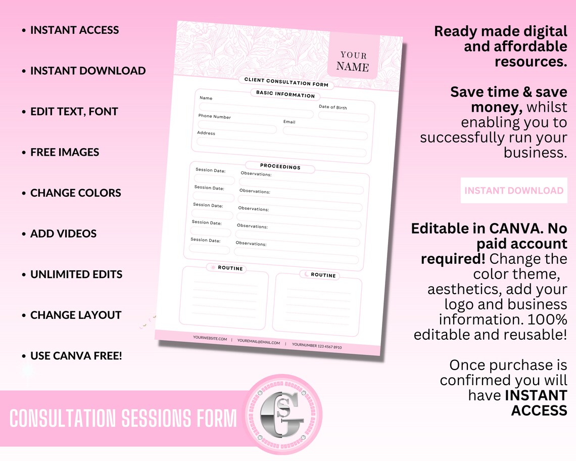 Client Consultation Form for Body Contouring Client Consent - Etsy