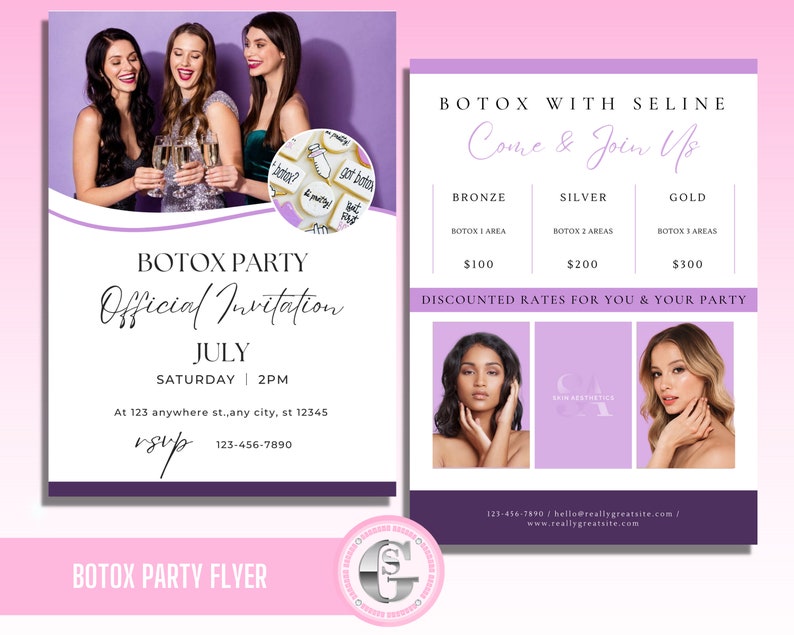 Botox Party Flyer, Botox Party Invitation, Small Business Beauty ...