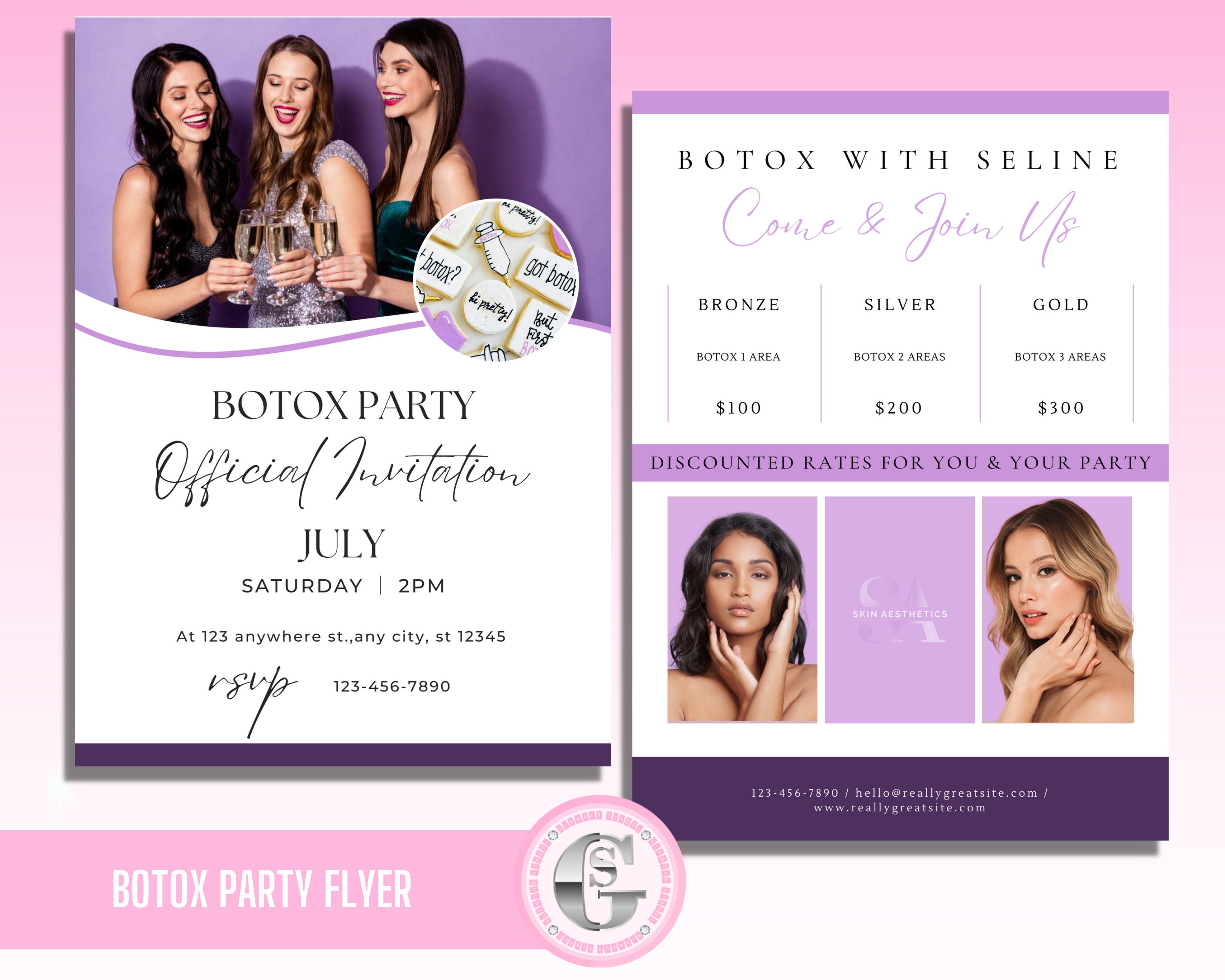 Botox Party Flyer, Botox Party Invitation, Small Business Beauty ...