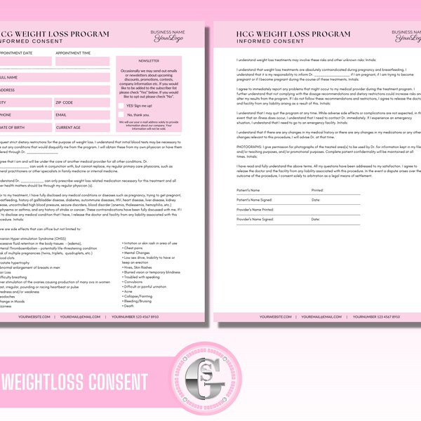 Weight Loss Consent Forms - Etsy