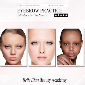 Eyebrow Practice Sheets, Brow Mapping, Microblading Practice ...
