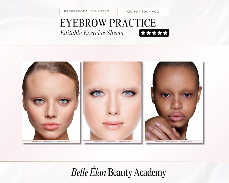 Eyebrow Practice Sheets, Brow Mapping, Microblading Practice ...