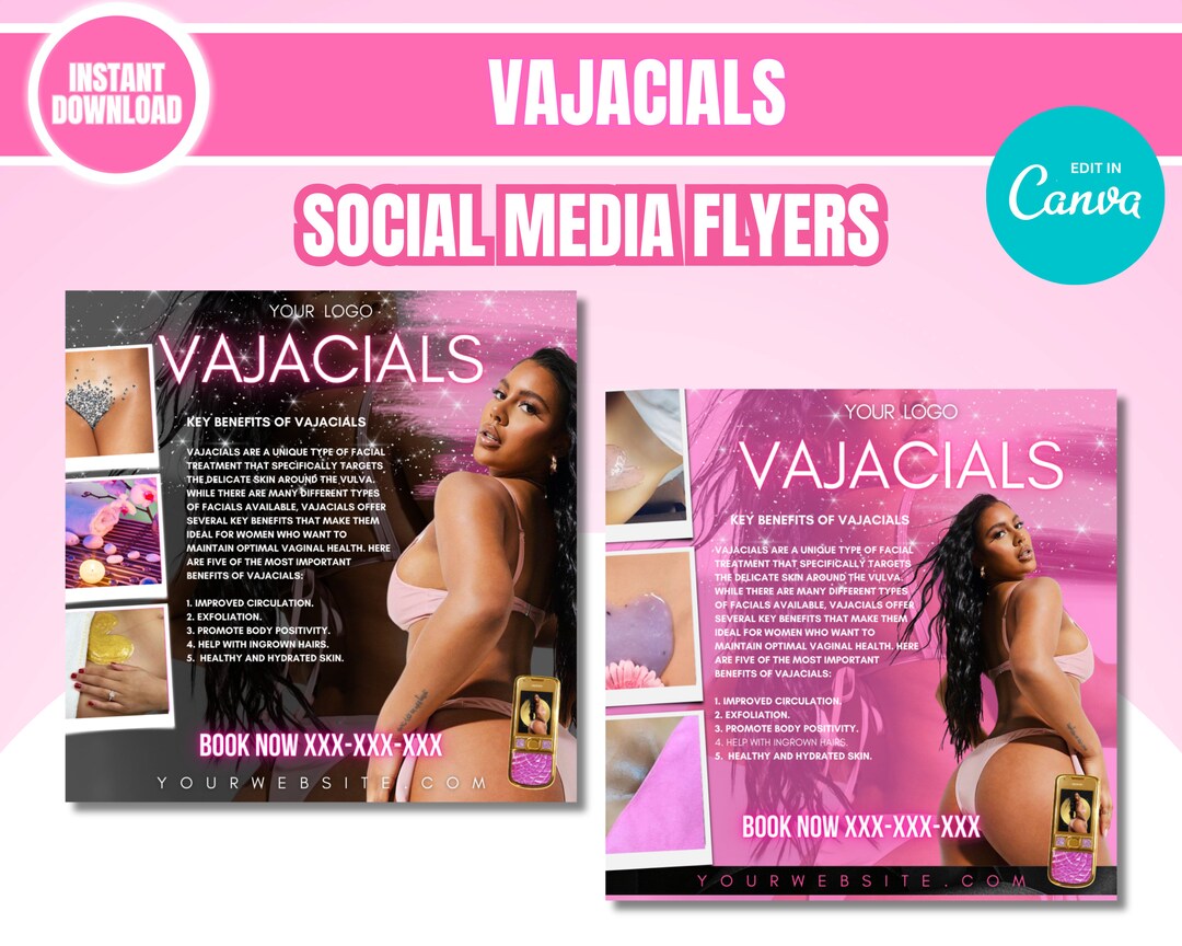 Vajacials Flyer, Vajacials, Vajacials Marketing, Vajacials Template, Edit in Canva - Etsy