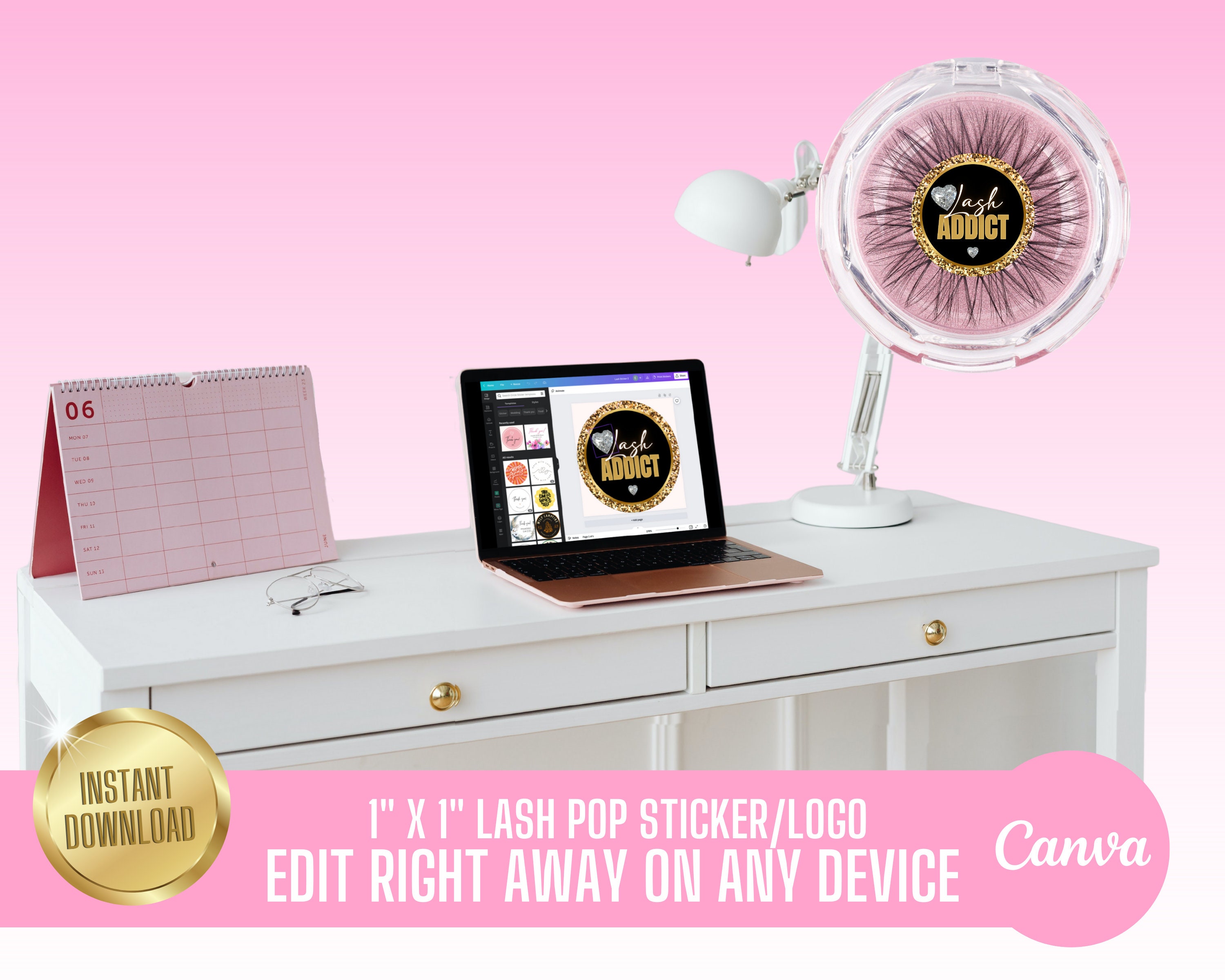 Lash Logo Stickers, Eyelashes Logo, Lash Labels, Lash Pop Label ...