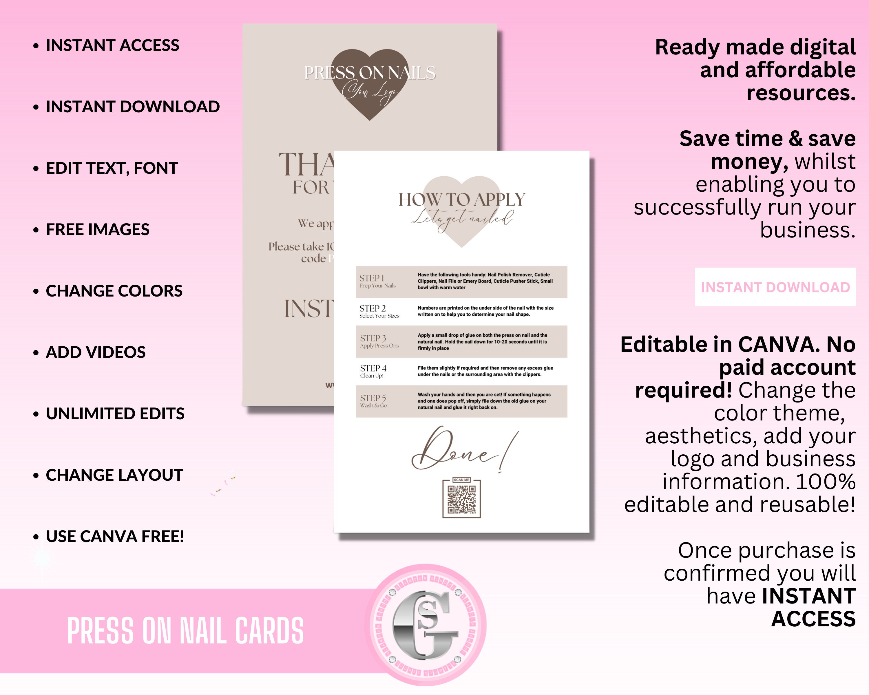 How to Apply Press on Nails Instructions, Press on Nails Guide, Press ...