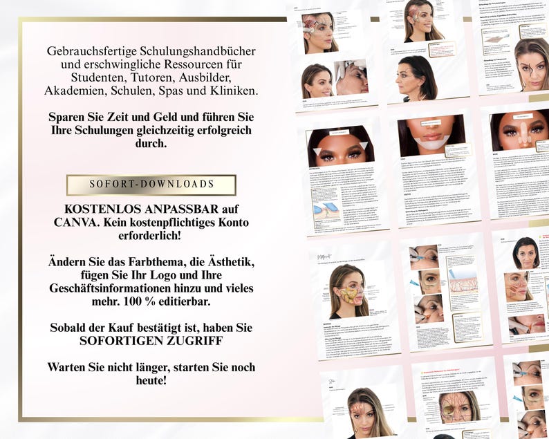 Facial Anatomy Training Manual for Injectors, Edit in Canva (german) - Etsy